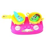 Cartoon Cuisine Pretend Play Toy Kitchen Ware Playset w/ Pot, Pan, Lids ...