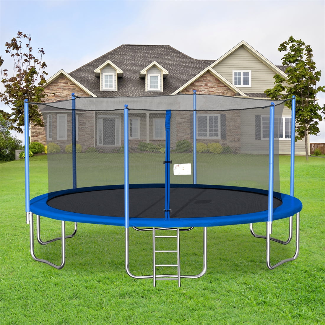 16FT Trampoline with Built-in Zipper, Recreational Trampolines with ...