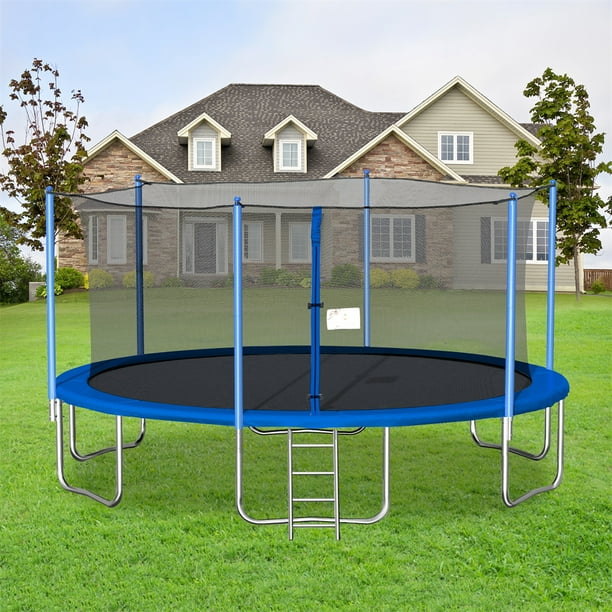 16FT Trampoline with Built-in Zipper, Recreational Trampolines with ...
