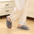 Comwarm Fuzzy Slide Slippers for Women, Cross Band Memory Foam Open Toe ...