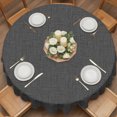Black Solid Round Tablecloth 60 inches Minimalist Cloth Industrial ...