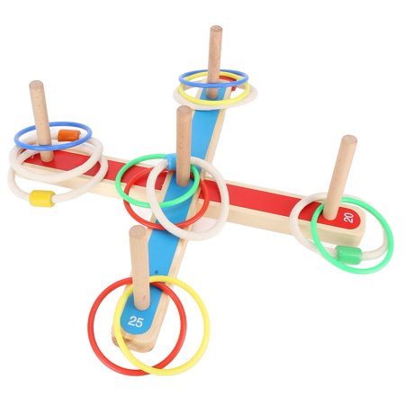 Garosa Ring Toss Toy Set for Kids Woodiness Outdoor Throwing Ring Games ...
