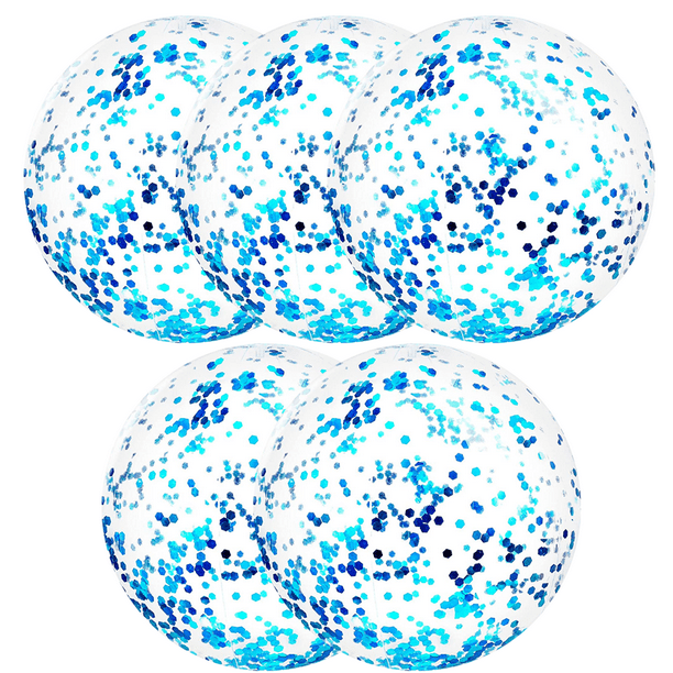 5 Pack of Beach Balls Giant Pool Balls Giant Flash Inflatable Beach ...