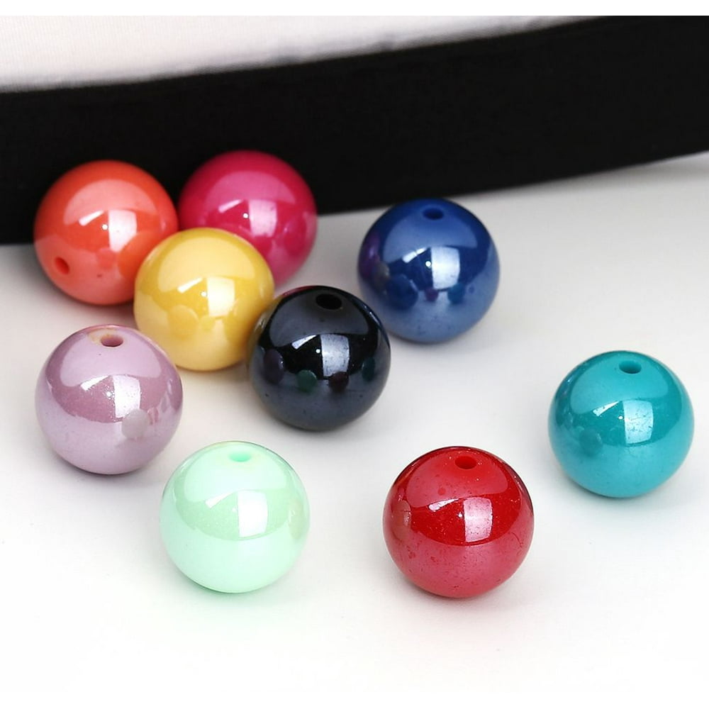 100 Round AB Multicolor Acrylic Beads 14mm Diameter with 1.9mm Hole ...