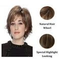 Lakihair Short Brown Pixie Cut Wigs for Women with Bangs Highlight Blonde Synthetic Short Hair ...