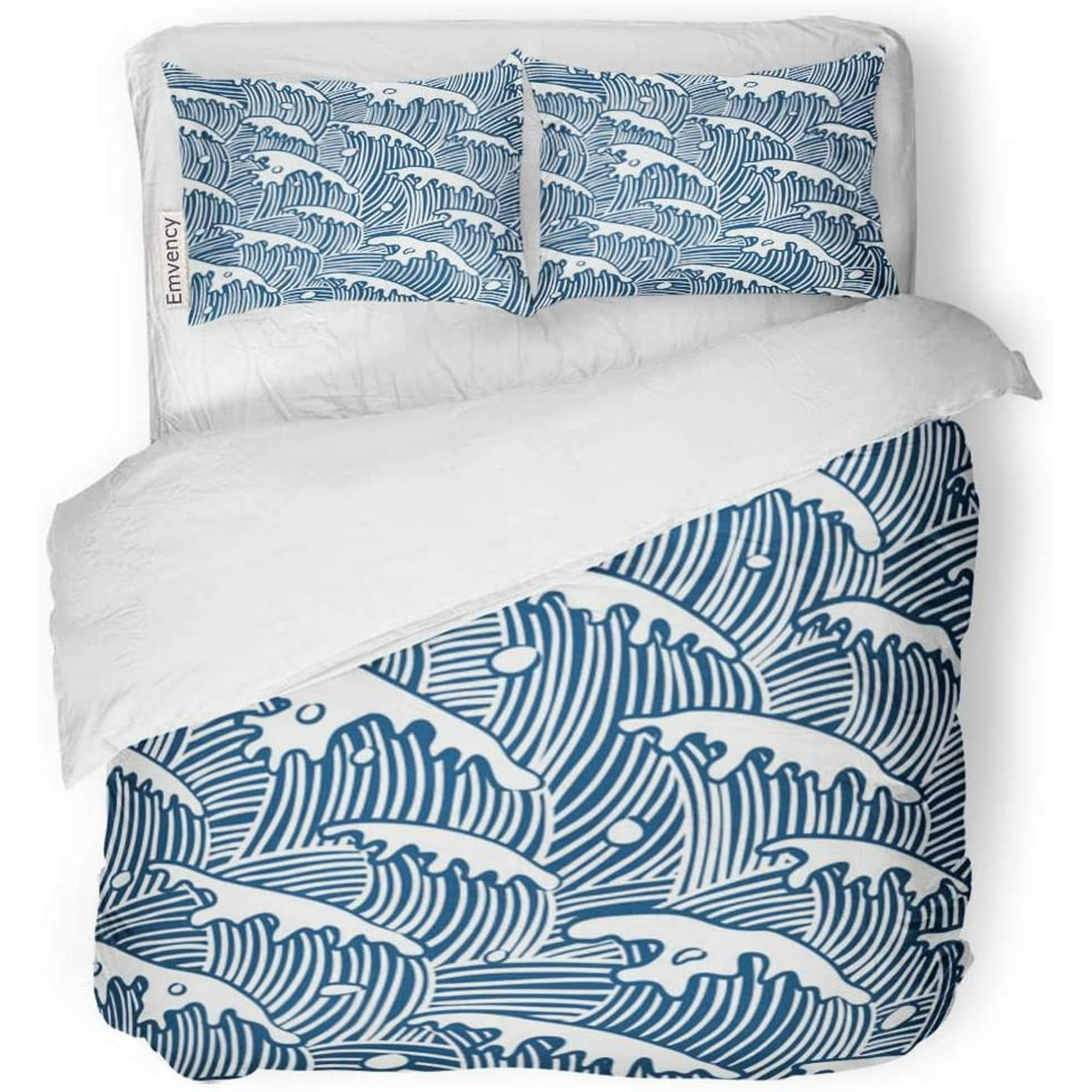 Click here for Poglip 3 Piece Bedding Set Blue Surf Sea Waves Woo... prices