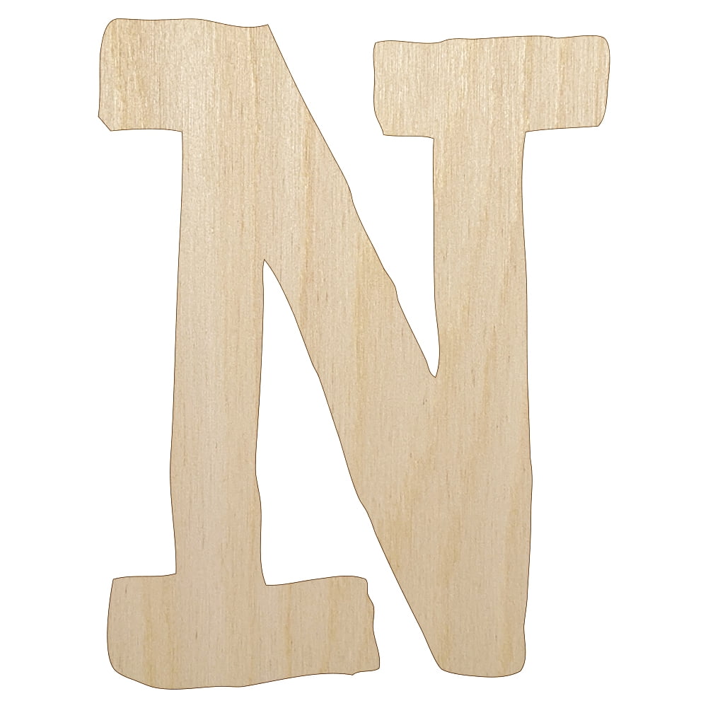 Letter N Uppercase Cute Typewriter Font Wood Shape Unfinished Piece ...