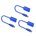 3Pcs Short Braided OTG Cable Type C To USB Converters Wire For External ...