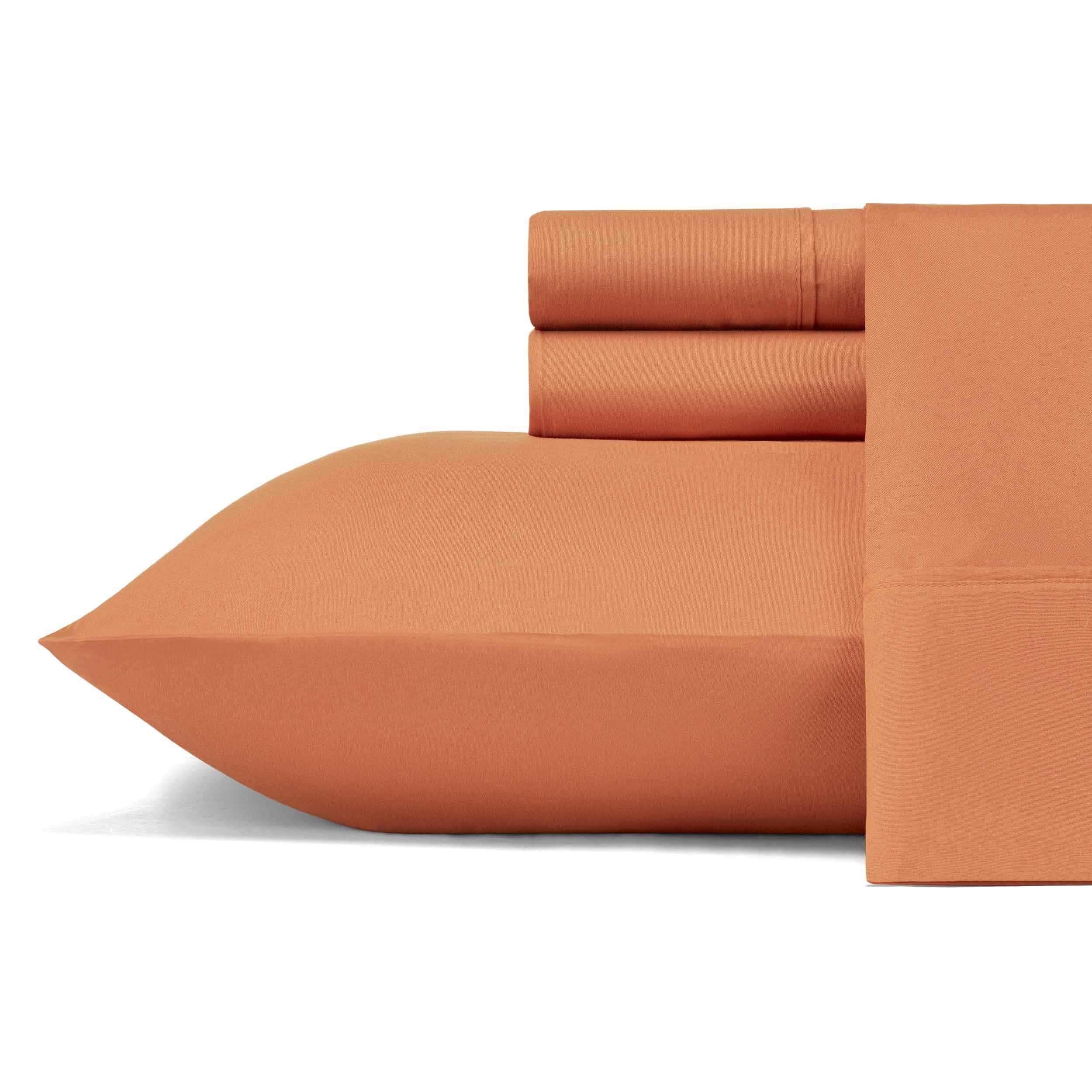 Azalea Skye Microfiber Solid Orange Sheet Set, Queen - Walmart.com