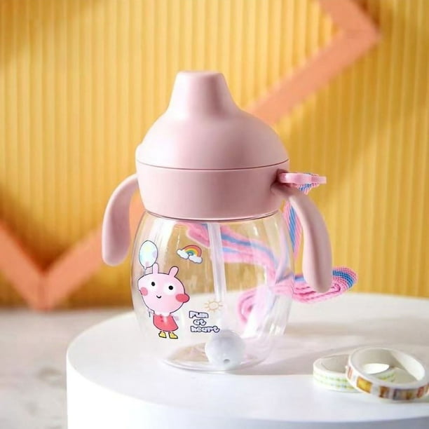 Water Bottle Double Handle Plastic Straw Cup 340ml with Strap for Children Kids Babies - Walmart.ca