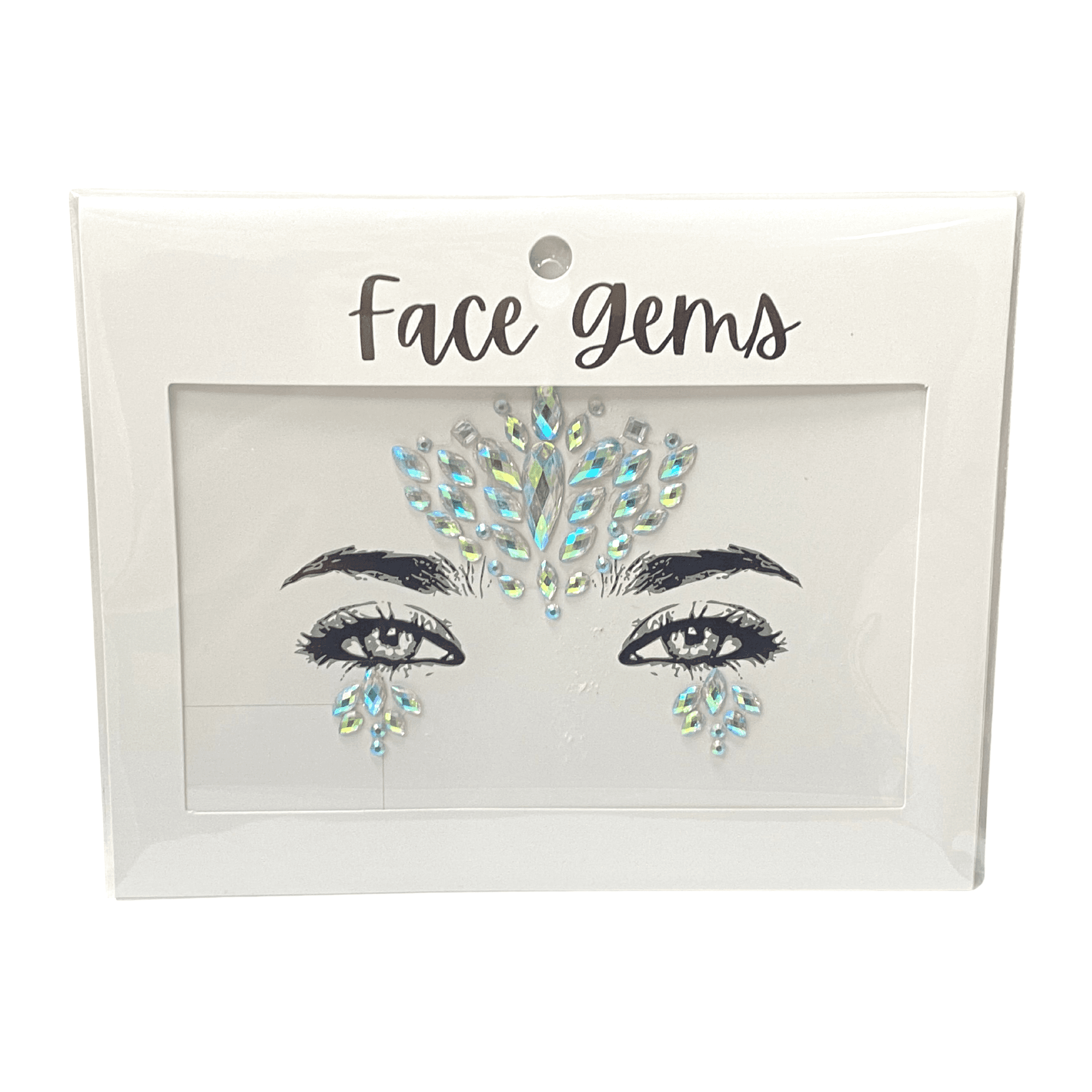 Fan Clear Crystal Stick on Face Jewels (Each) - Walmart.com