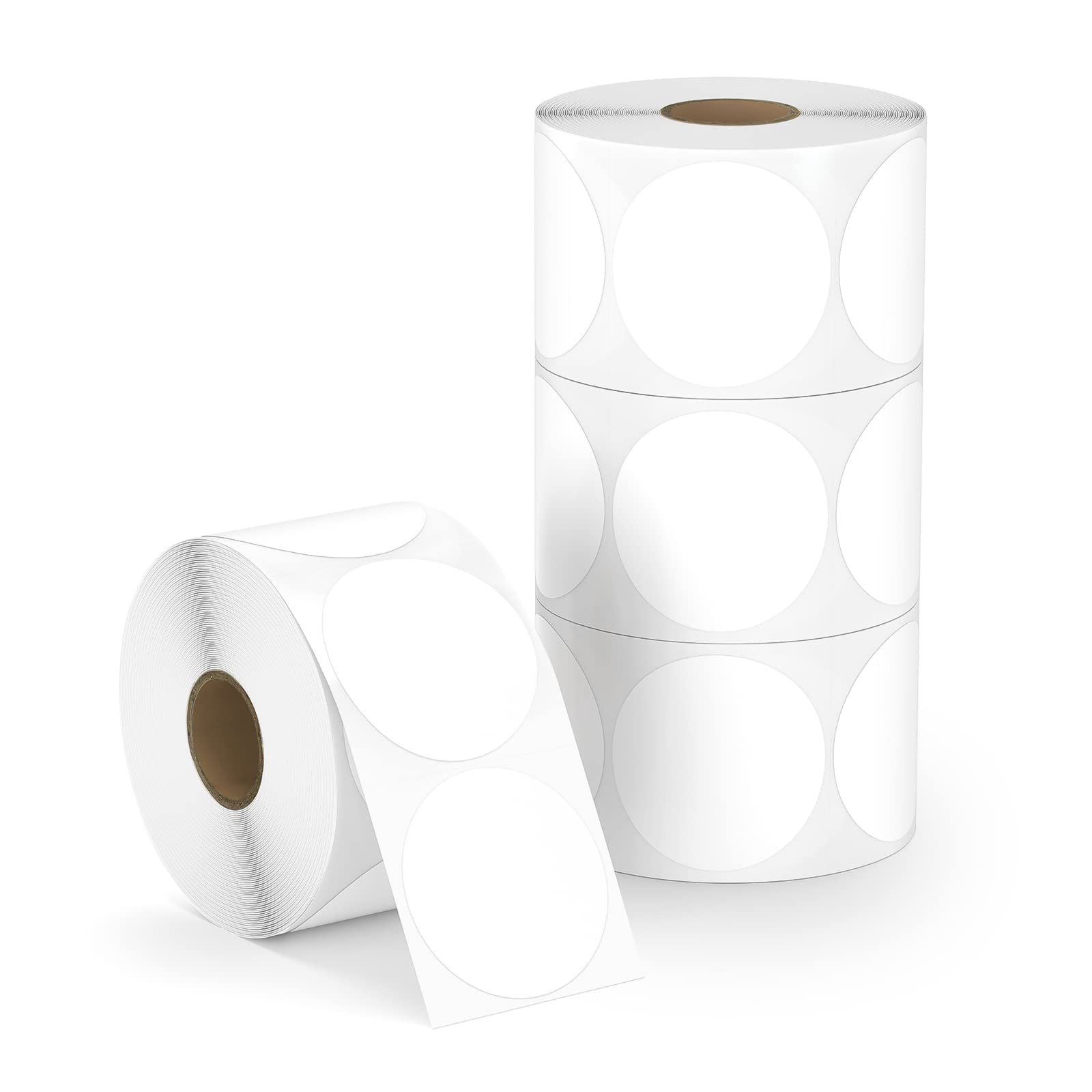 FOAUUH 2 Inch white Circle Thermal Sticker Labels, Self-Adhesive Round ...
