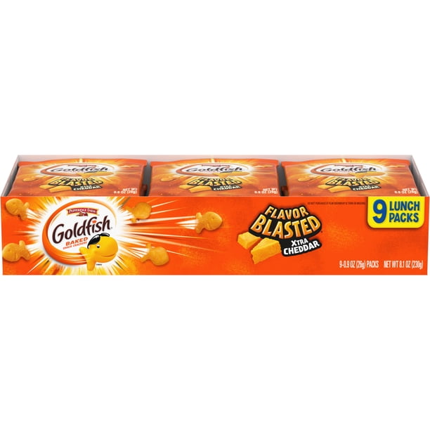 Goldfish Flavor Blasted Xtra Cheddar Cheese Crackers, Baked Snack ...