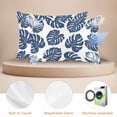 Satin Pillowcase for Hair and Skin Queen Size 2 Pack Navy Blue Palm ...