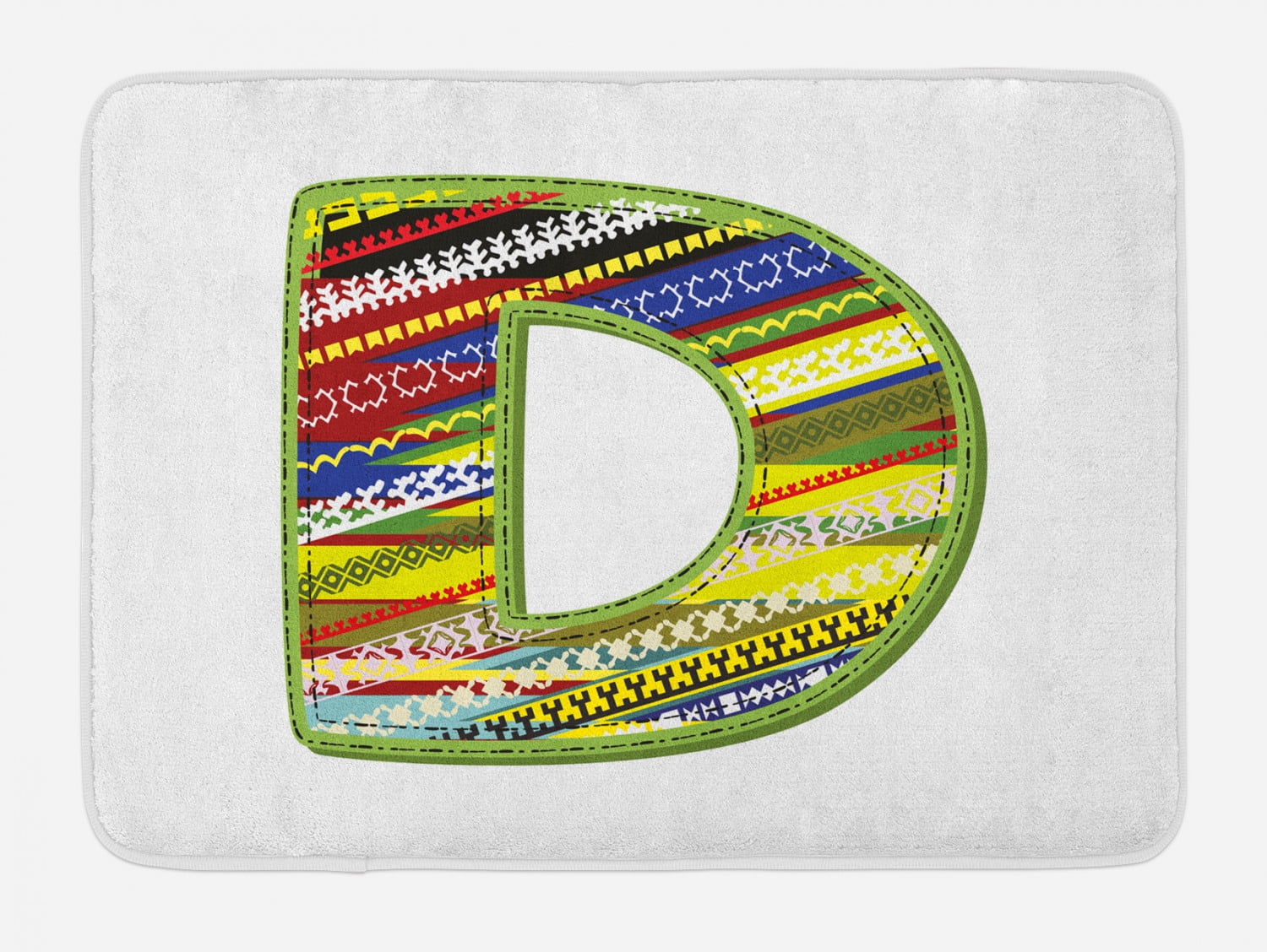 Letter D Bath Mat, Letter of Ornament D from Alphabet Winter Color ...