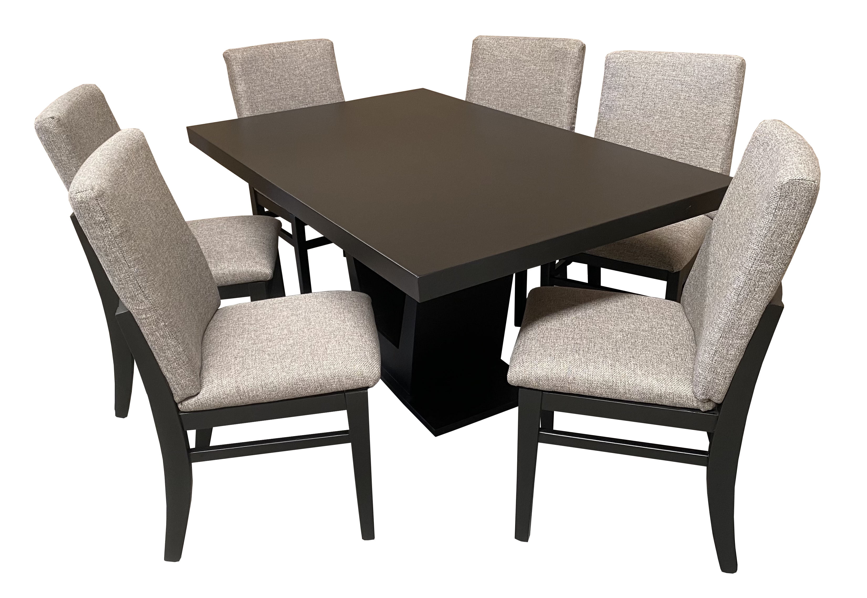 Set de Comedor SALVANTO Olimpo 6 Sillas 160x100 cm MDF color chocolate ...