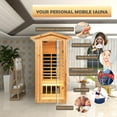 Far Infrared Wooden Sauna Room, 1 Person Far Infrared Sauna for Home, 1560W Hemlock Wood Low EMF ...