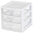 Sterilite Small 3 Drawer Organizer Storage Unit Stacks Plastic White ...