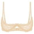 Alvivi Womens Sheer Lace 1 4 Cup Underwired Shelf Bra Balconette