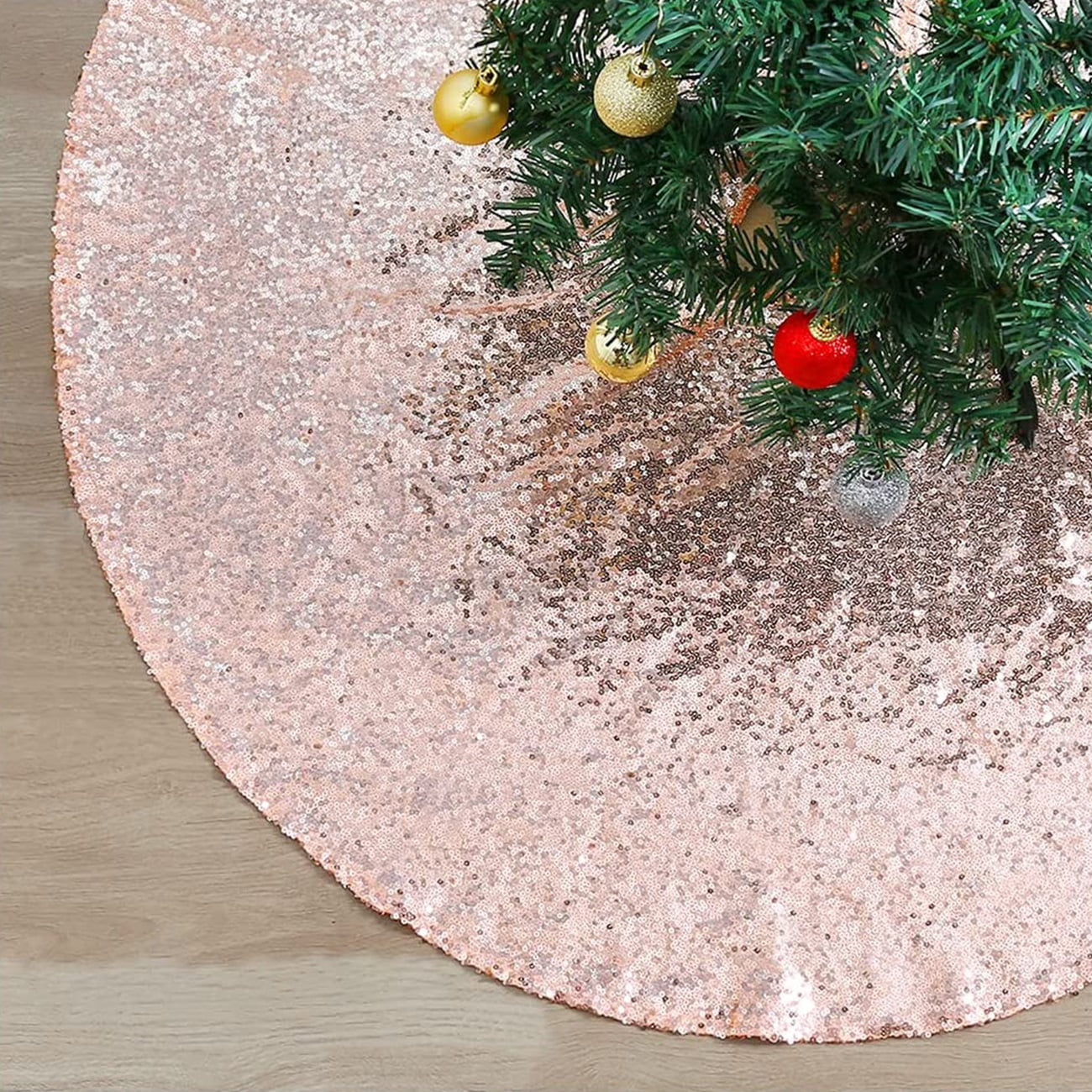 Luxury Christmas Sequin Tree Skirt 50" Glitter Xmas Tree Mat Embroidery ...