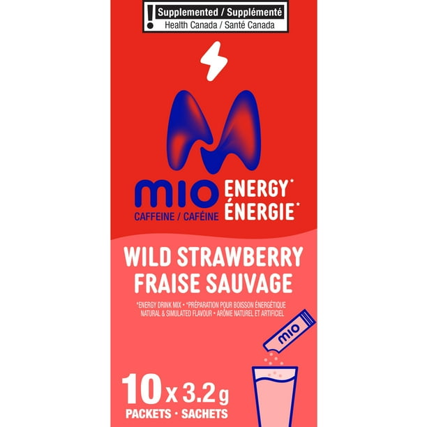 mio Energy Wild Strawberry Energy Drink Mix, 3.2g Packets, 10 ct Box ...