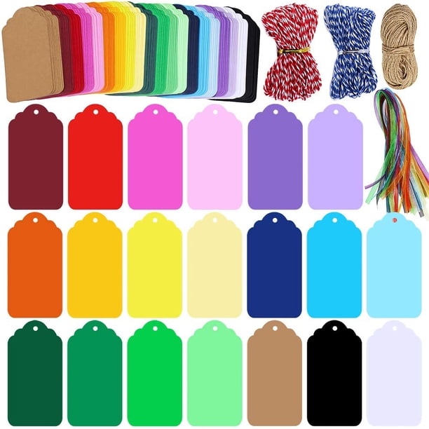 200 Pcs 20 Colors Gift Tags Sign With String Party Favor Paper Tags ...