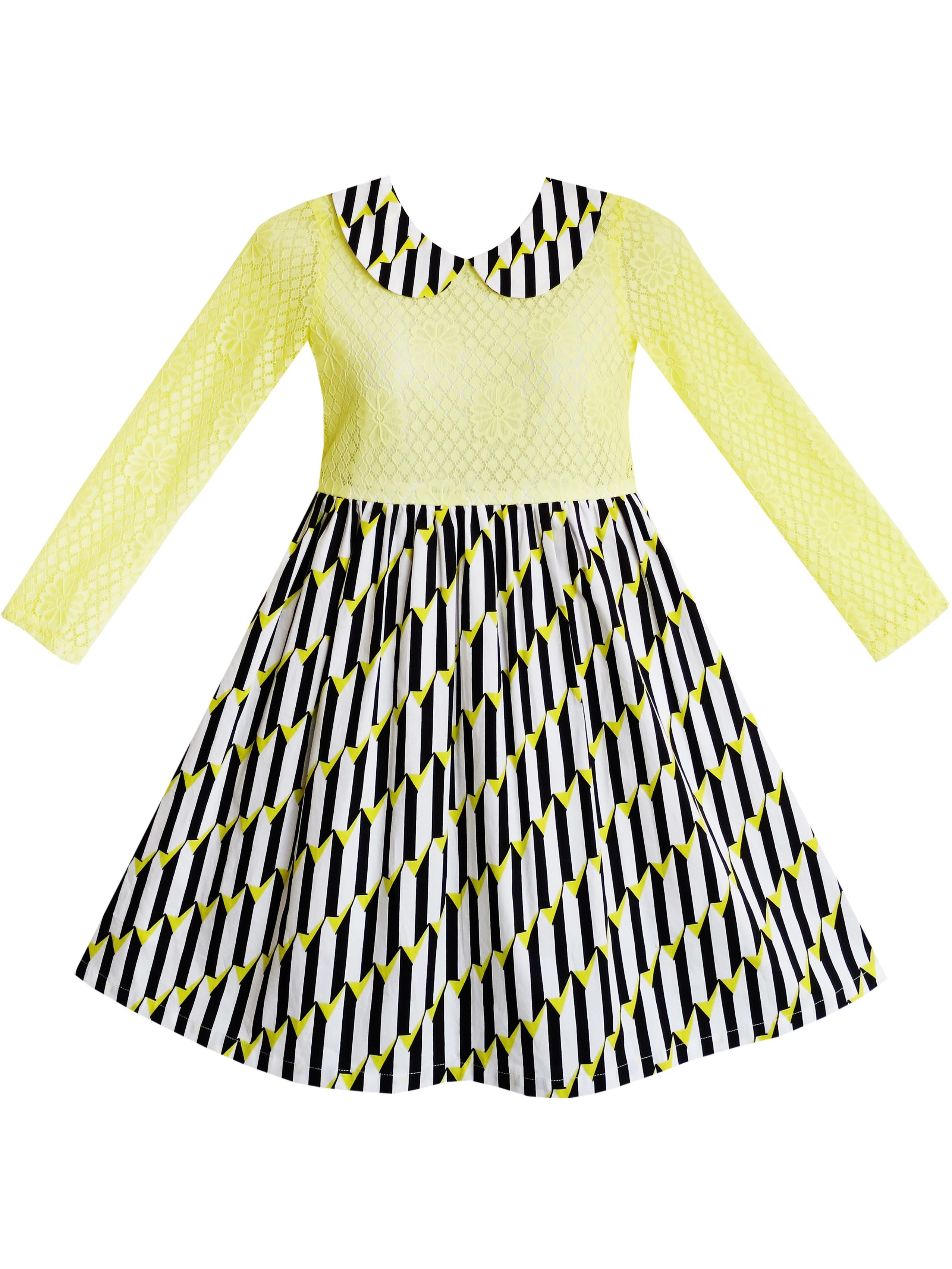Girls Dress Lace Collar Princess Elegant Birthday Party 10 - Walmart.com