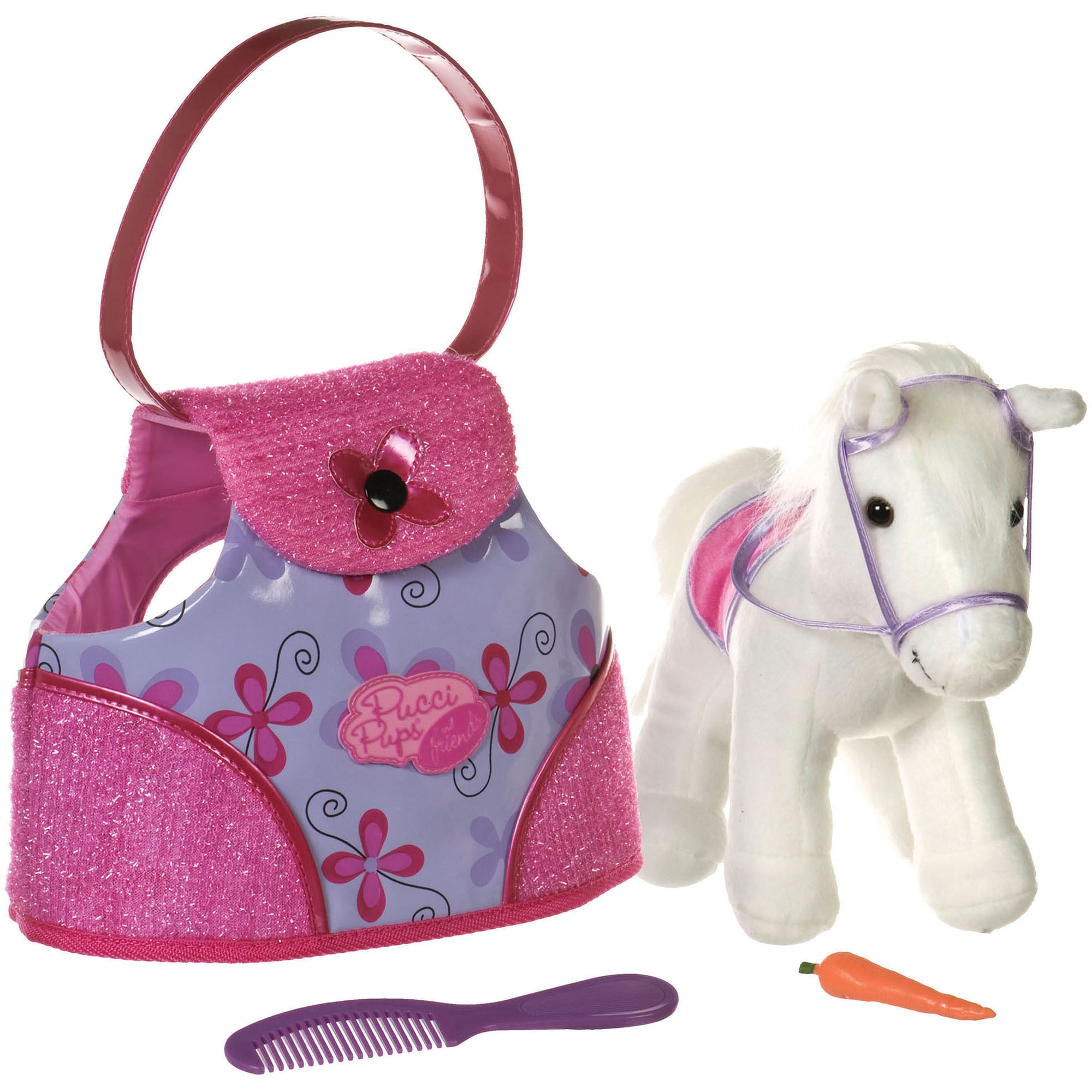 Pucci Pups White Pony and Sparkle Carrier - Walmart.com