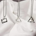 304 Stainless Steel Triangle Rhombus Pendant Necklace with Box Chains ...