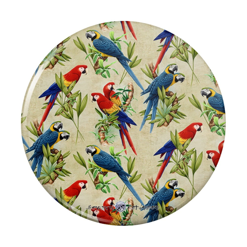 Macaws Parrots Jungle Rainforest Pattern Kitchen Refrigerator Locker ...