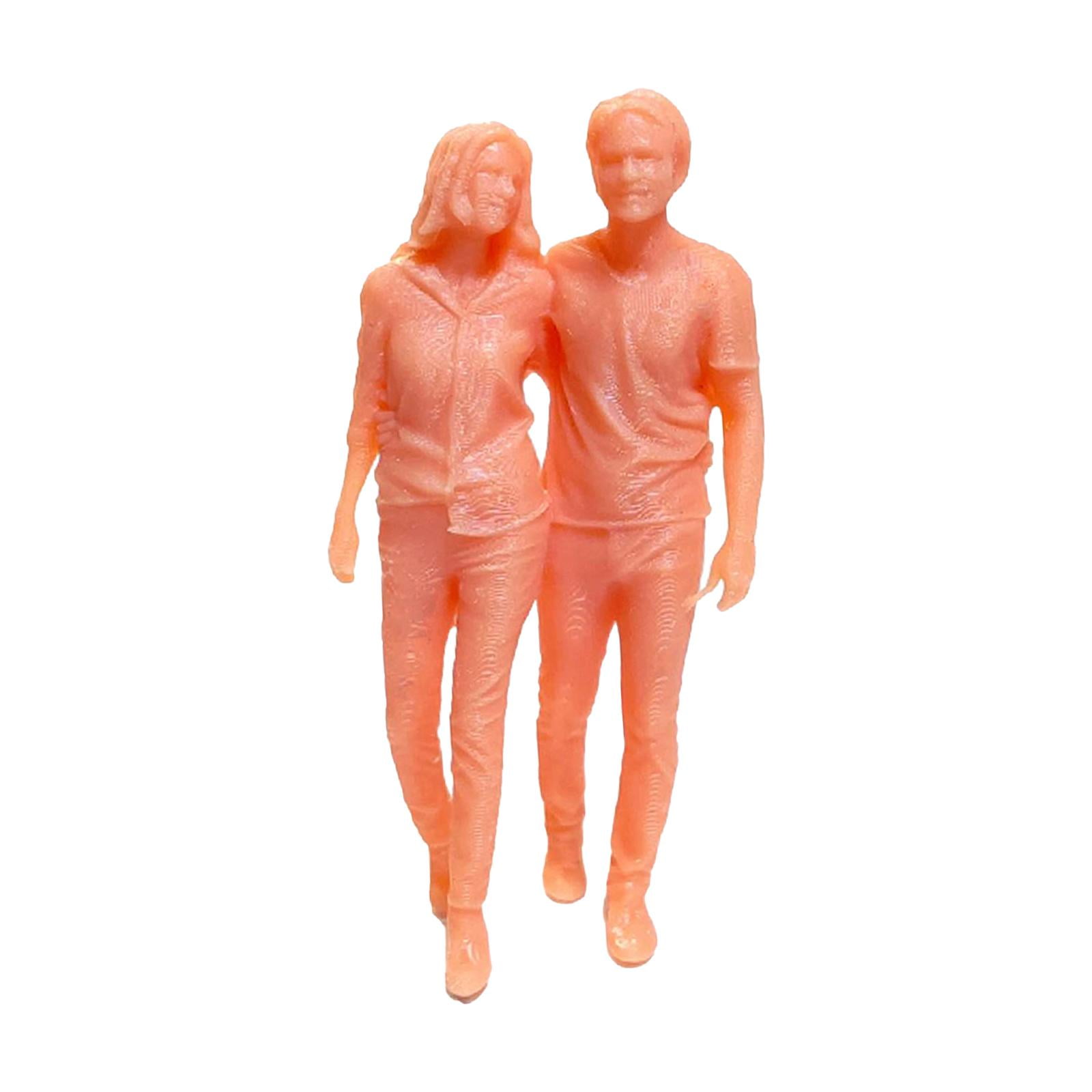 Miniature People Model Figurines 1:64 Unpainted Figure Model Couple S ...