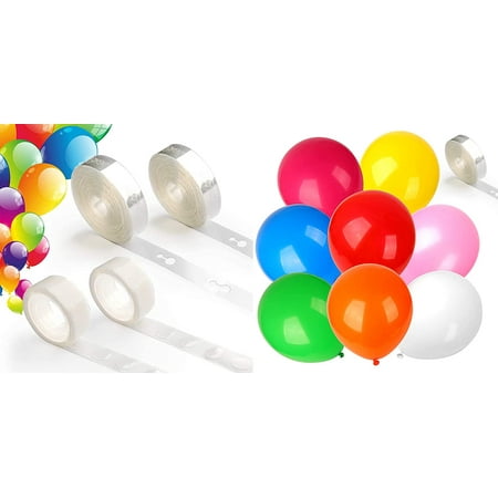 Balloons Garland Arch Strip Kit 100Pcs Rainbow Latex Balloon + Balloon ...