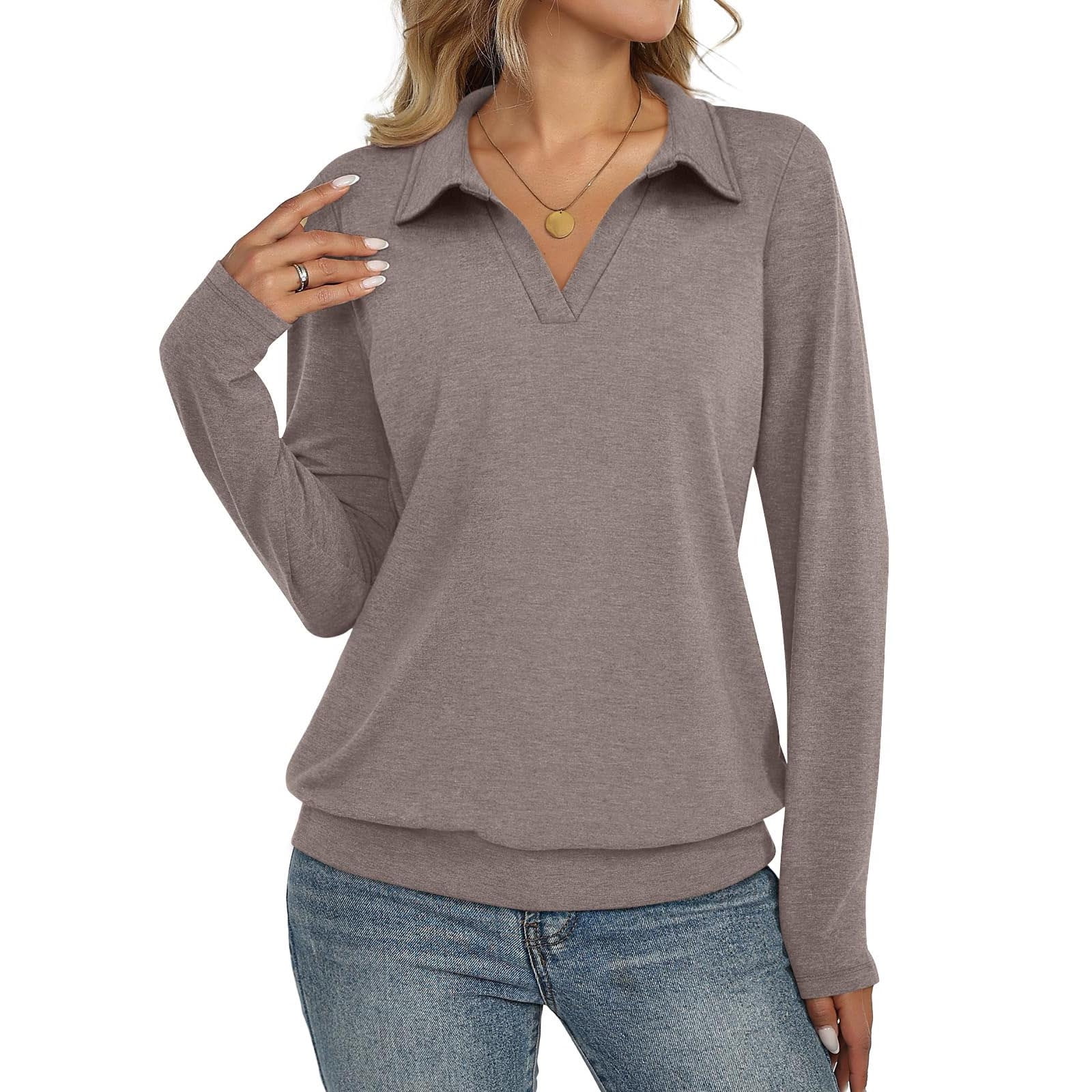 Click here for Hongqid Womens Knit Shirts Long Sleeve Banded Bott... prices