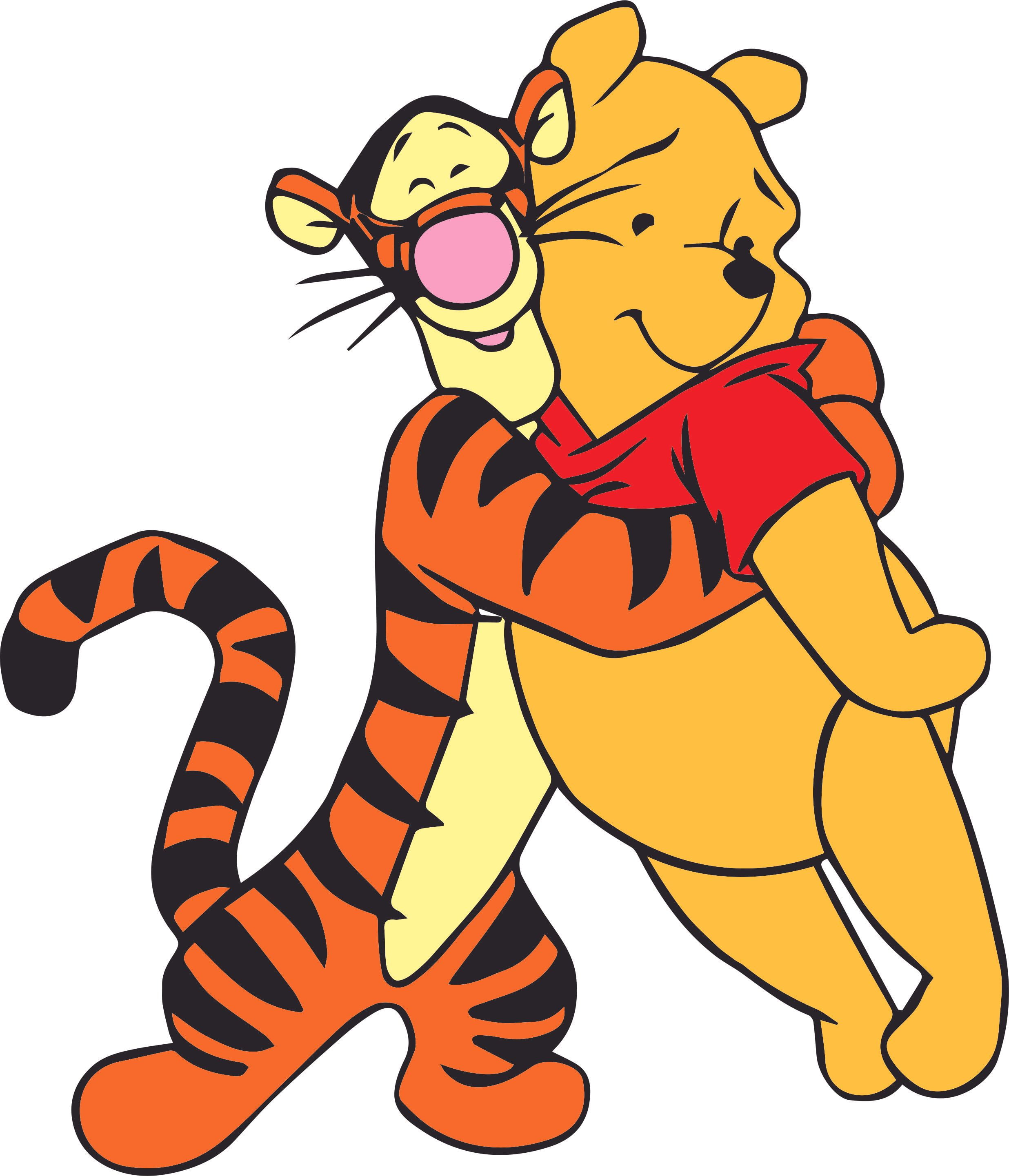 Baby Pooh And Tigger Hugging