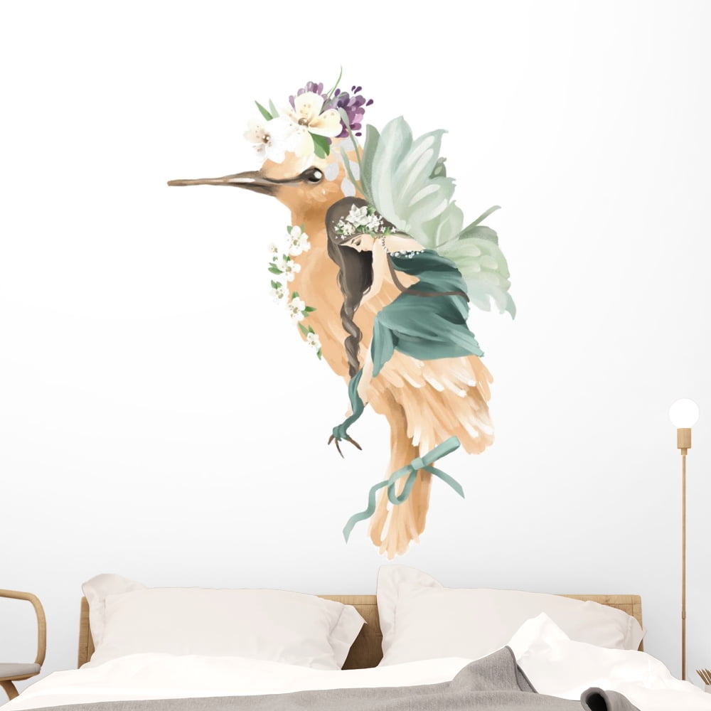Pastel Fairy Riding Bird Wall Decal Wallmonkeys Peel and Stick Animal ...