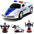 Retailery 2-In-1 Transformer Robot Police Car Toy with Lights, Sounds ...
