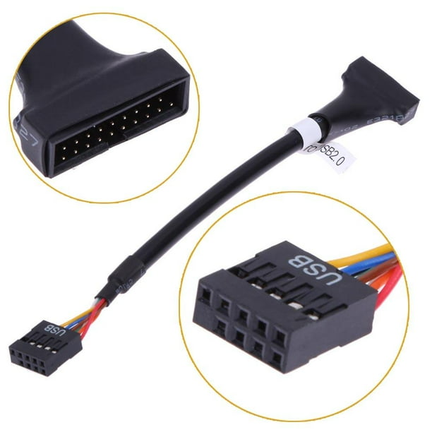Cable USB 3.0 macho de 20 pines a USB 2.0 hembra de placa base de 9 ...