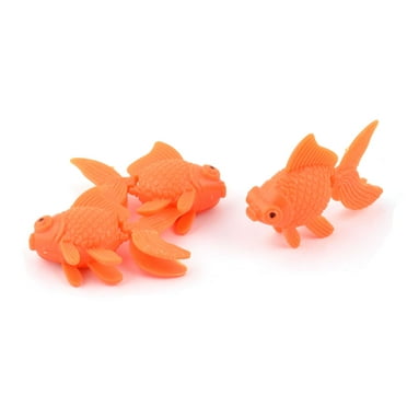 Aquarium Fish Bowl Tank Plastic Decor Goldfish Ornament Orange 3pcs ...