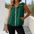 Enjoytime Jackets for Women Sleeveless Zip Up Hooded Outerwear Summer ...