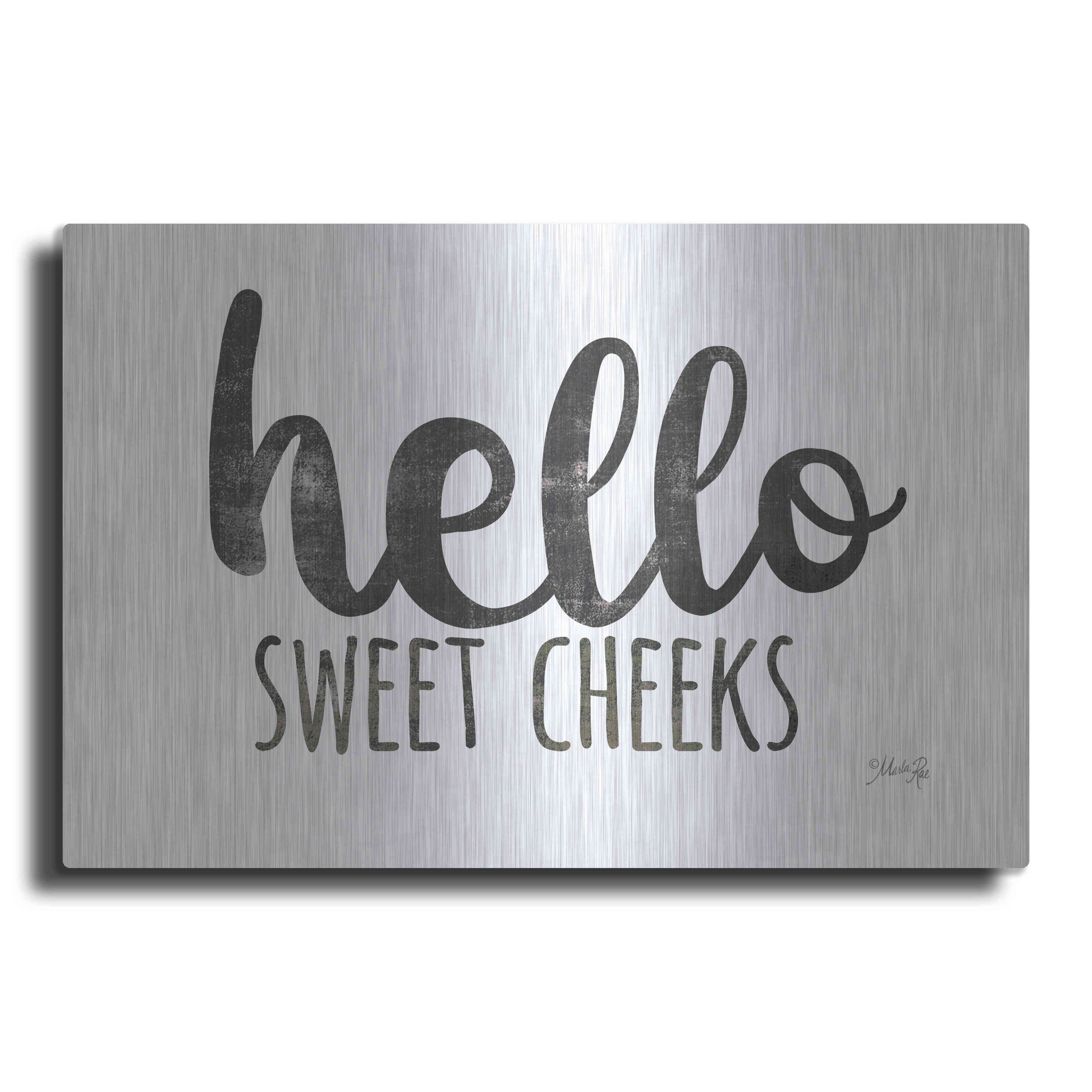 Luxe Metal Art 'Hello Sweet Cheeks Sign' by Marla Rae, Metal Wall Art ...