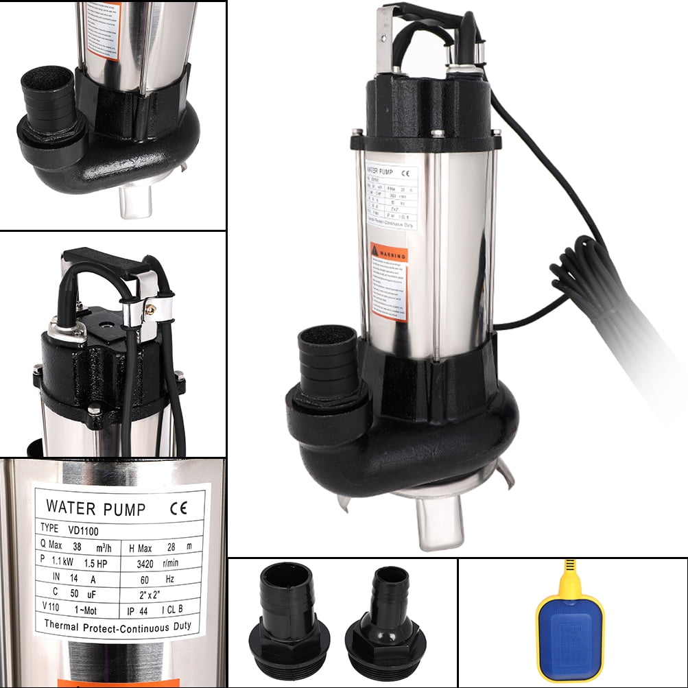Buy SCITOO 6340GPH Submersible Sump Pump 1.5 HP Industrial Sewage ...