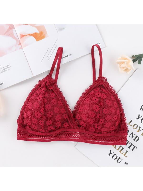 Lace Bralette, Women's Deep V Neck Lace Long Line Plunge Bralette Bra ...