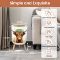 Small Trash Can with Lid Highland Cow Floral Crown Wildflowers Pastoral ...