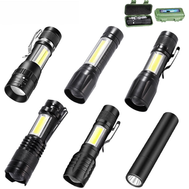 Mini linterna LED portátil de luz lateral recargable de largo alcance ...