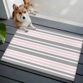 2x3 Ft Entryway Area Rug, Pink Grey Striped Kitchen Rug Runner Washable ...