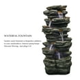 Willwolf Rustic outdoor Water Fountain with LED Lights, 6-Tiered Tall ...