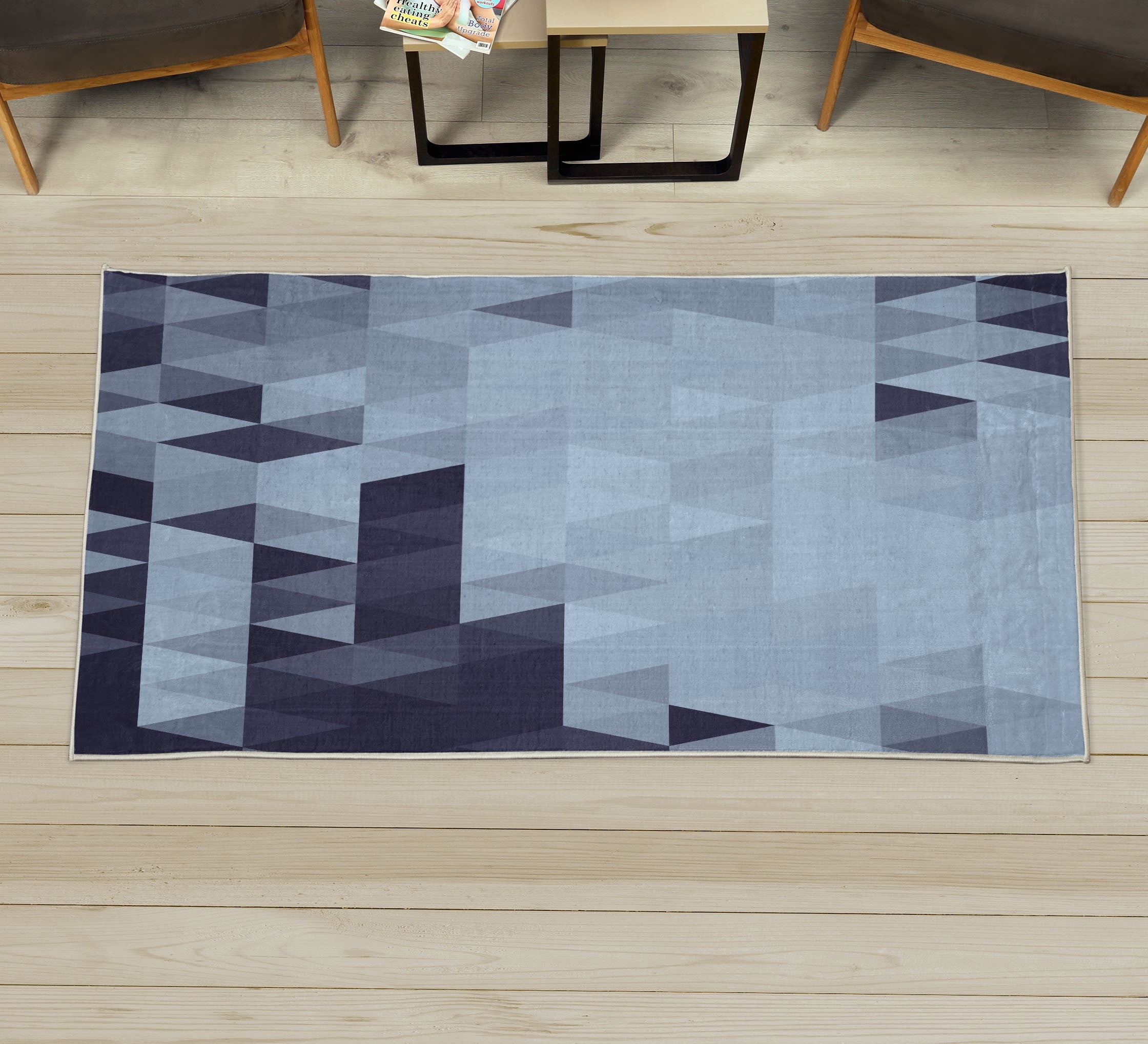 Geometric Decorative Rug, Triangle Mosaic Shapes Patterns with Abstract ...