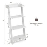 Free Shipping! Costway 4-Tier Ladder Shelf Leaning Bookshelf with Anti ...