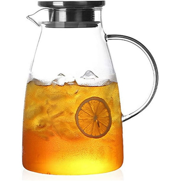 Glass Jug with Filter and Spout,Easy Clean Heat Resistant Glass Jug for ...