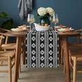 Black Southwestern Cotton Linen Table Runner Aztec Diamond Motif Tribal ...